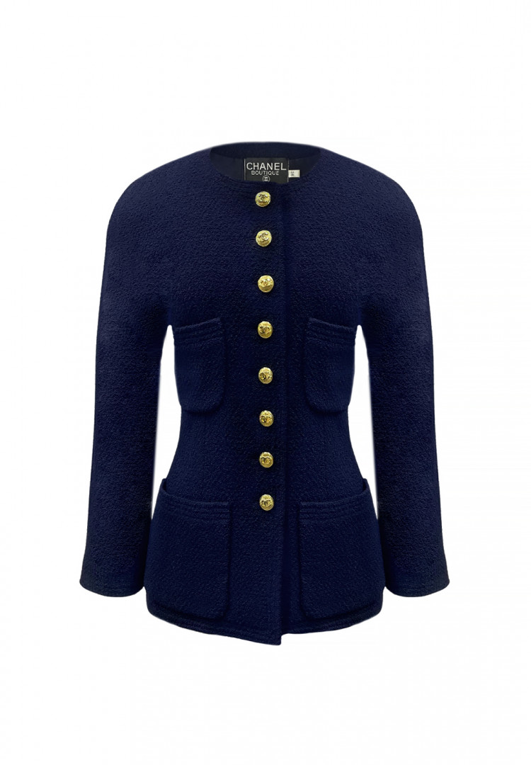 Chanel Navy Tweed Jacket
