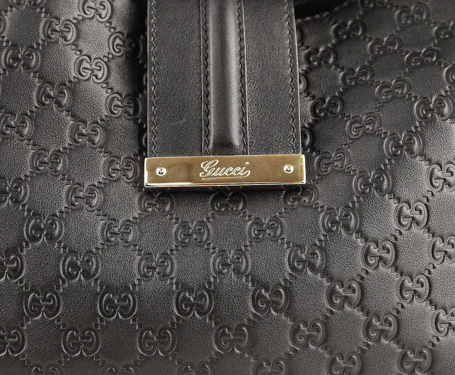 Gucci Logo Leather Tote Bag