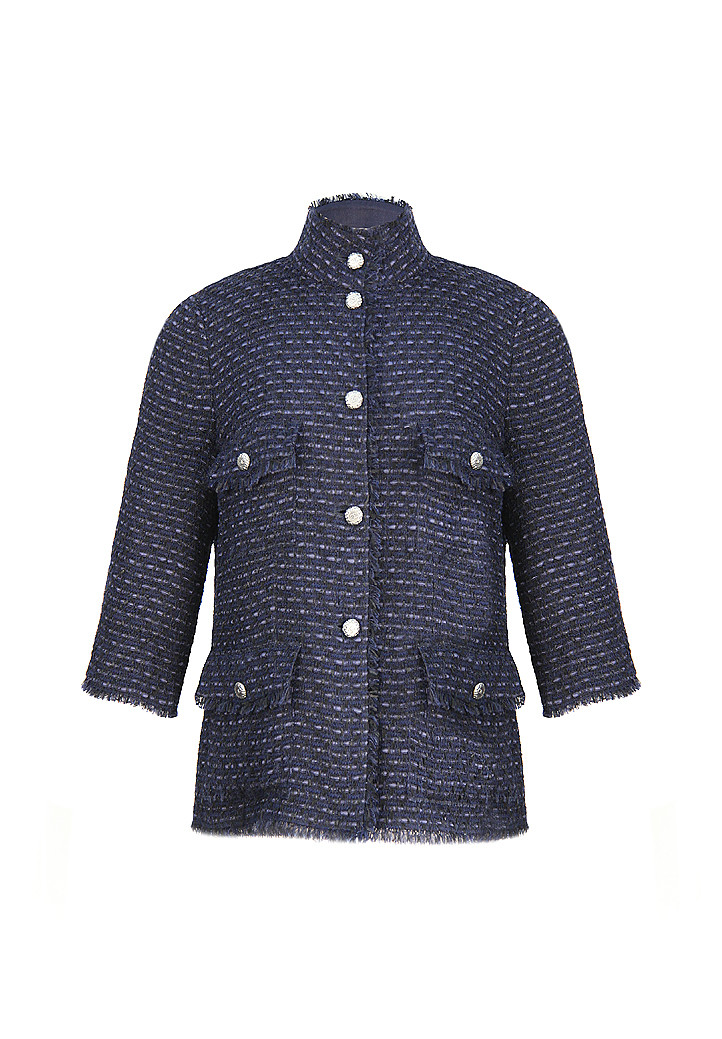 Chanel Navy Tweed Jacket