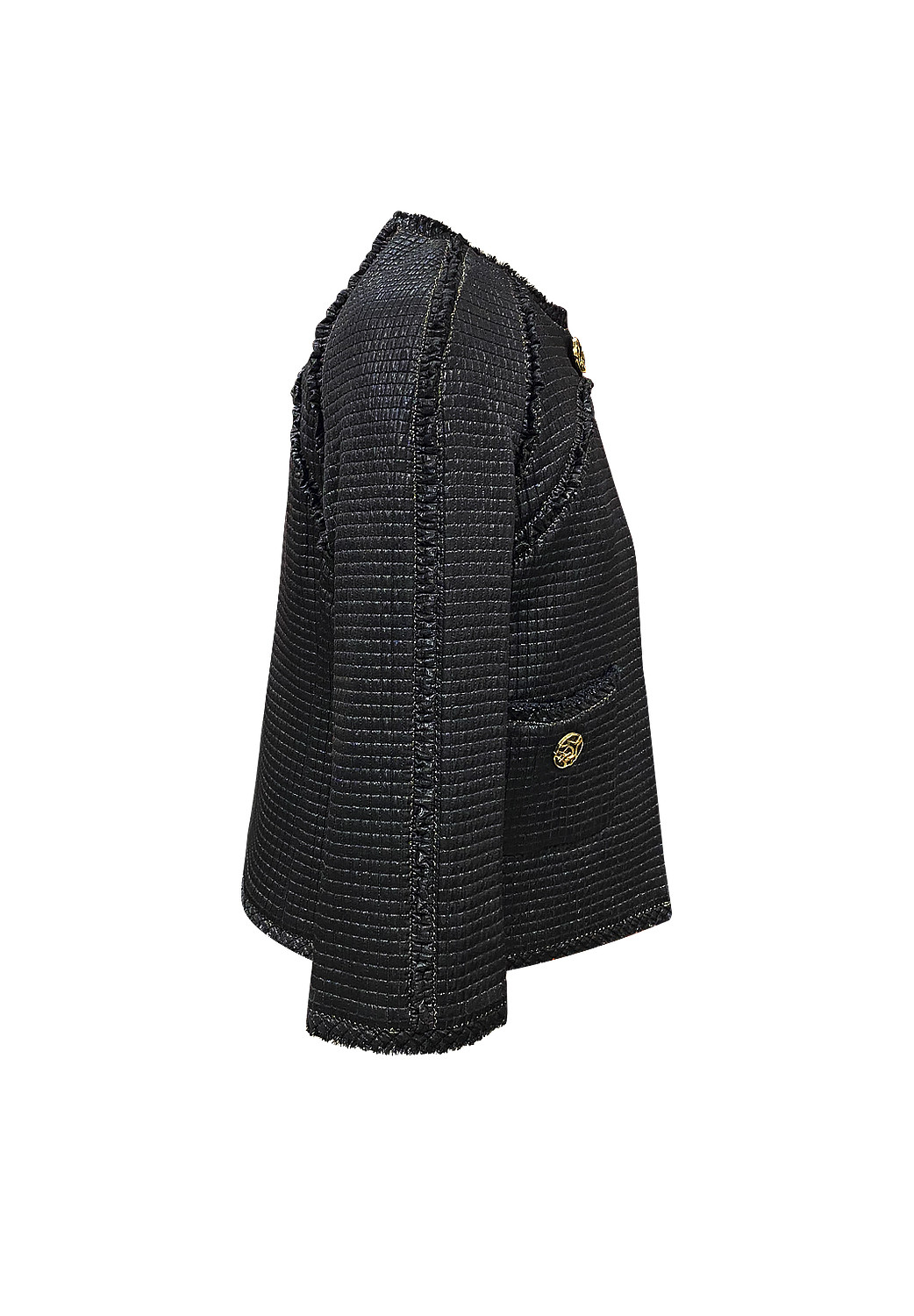 Chanel Black Golden Tone Threads Jacket