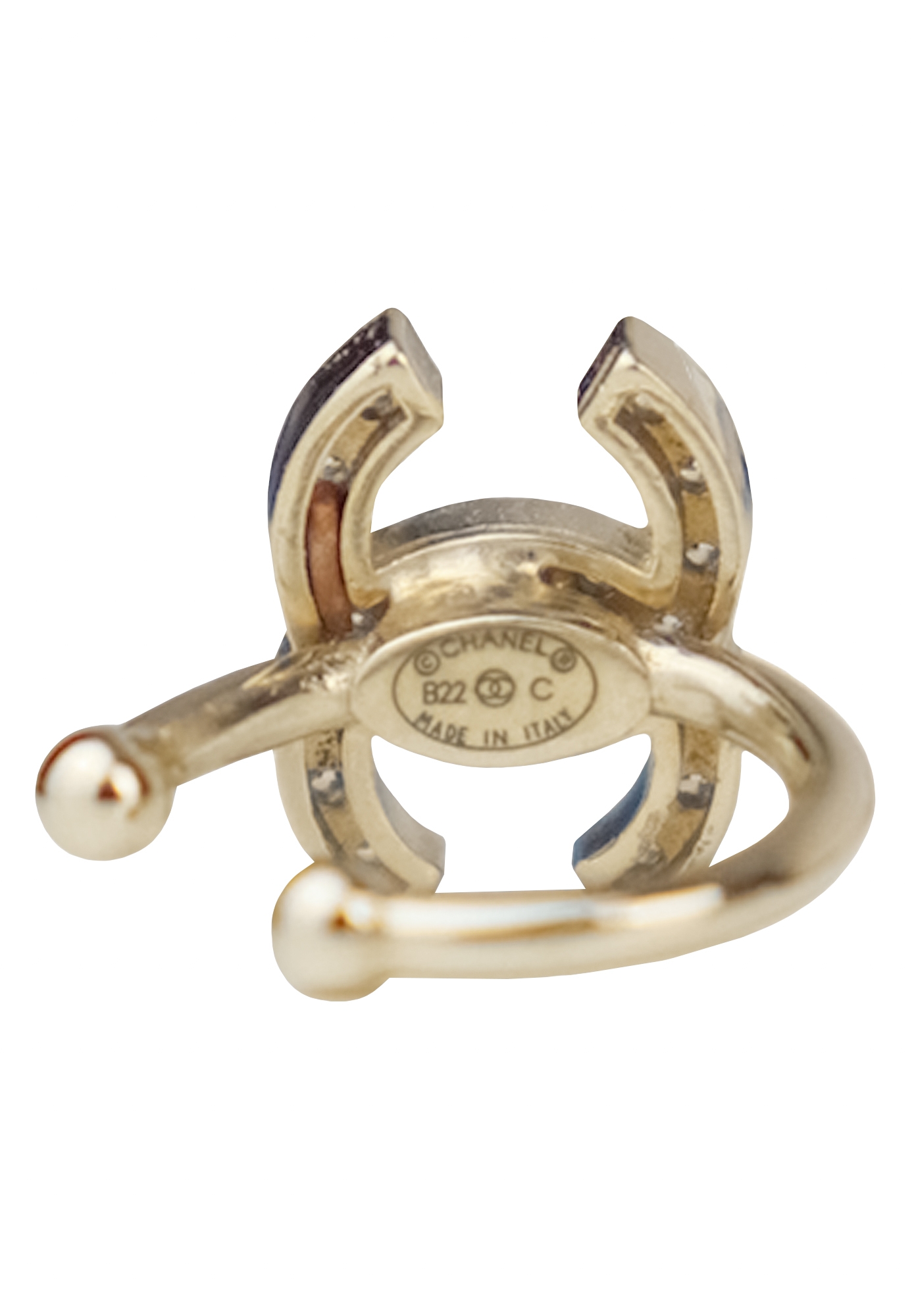 Chanel Logo Cuff With Crystals