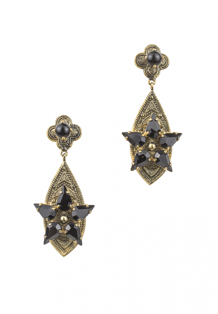 Thot Gioielli Earrings With Black Crystals